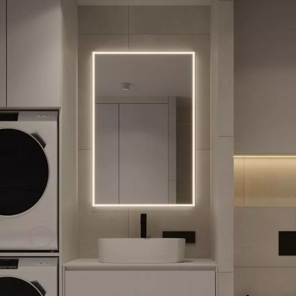 Rectangular LED mirror with front lighting 800x1200mm